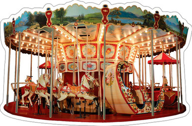 Carousel Laser Cut Metal Advertising Sign 15" by 10" - American ...