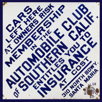 Auto Club Southern California Metal Sign - American Collectibles
