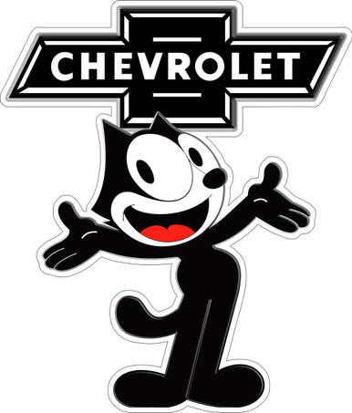 Felix the Cat Chevrolet Laser Cut Metal Sign - American Collectibles