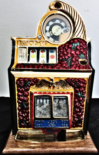 Watling 5c Cherry Front Twin Jackpot Rol-A-Top Slot Machine Circa 1940 ...