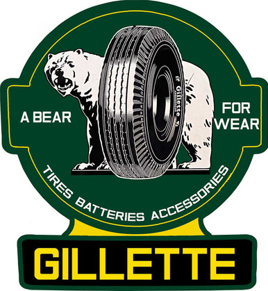 Gillette Tires Laser Cut Metal Advertisement Sign - American Collectibles