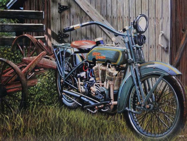 Barnyard Find Harley-Davidson Motorcycle Metal Sign - American Collectibles