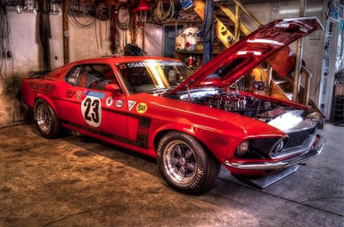 Boss 302 Mustang Metal Sign - American Collectibles