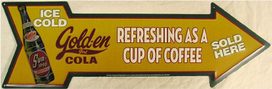 Golden-Cola Arrow metal Sign - American Collectibles