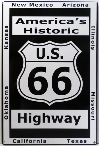 America's Historic U.S. 66 Metal Sign - American Collectibles