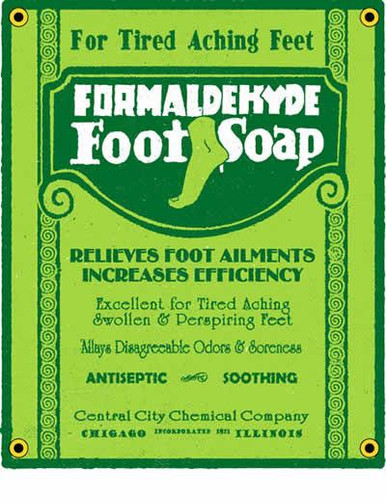 Formaldehyde Foot Soap Porcelain Sign - American Collectibles