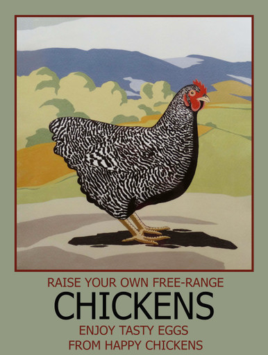 Chickens Free Range Metal Sign - American Collectibles