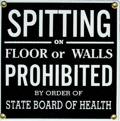 Spitting Prohibited Porcelain Sign - American Collectibles