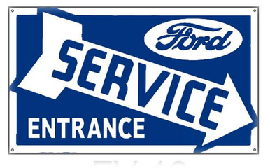 Ford Service Entrance (right) Metal Sign - American Collectibles
