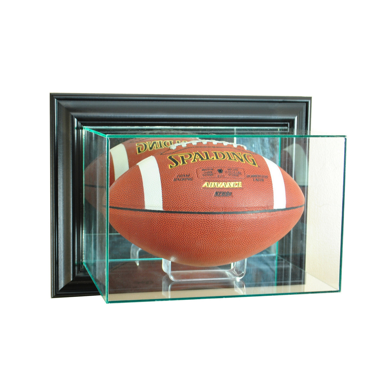 Deluxe Real Glass Wall Mounted Football Display Case with 8 x 10 ...