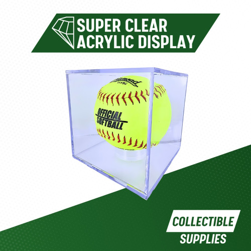 SOFTBALL CUBE DISPLAY CASE with Stand for 11 inch Softball