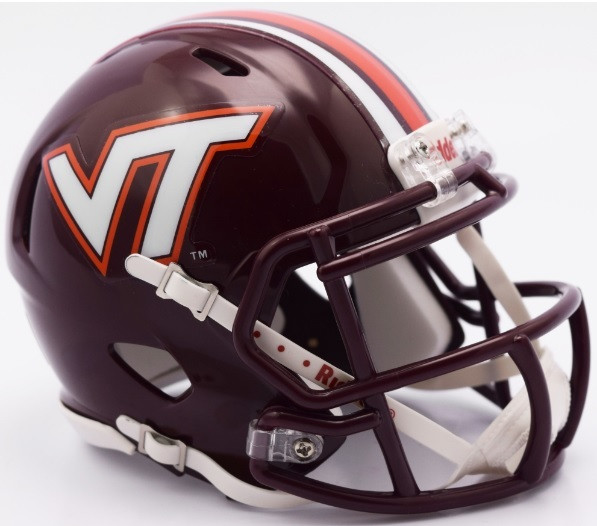 VIRGINIA TECH HOKIES Matte White NCAA Riddell Revolution SPEED Mini ...