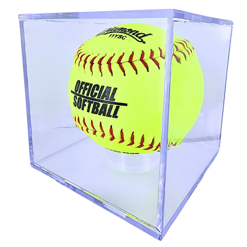 SOFTBALL CUBE DISPLAY CASE with Stand for 11 inch Softball