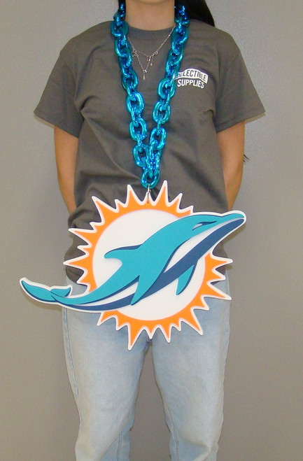 Miami Dolphins BIG LOGO 3D Fan Chain Foam Necklace