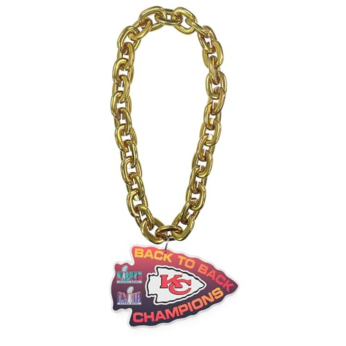 Kansas City Chiefs Super Bowl Back to Back Champions Gold Fan Chain