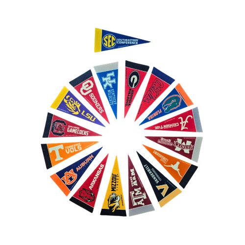 SEC Southeastern Conference Mini Pennant Set (League Set) All 16 Teams ...