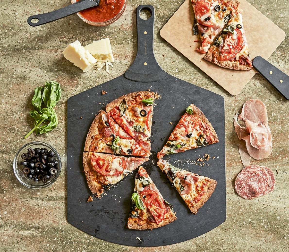 Riveted Handled Pizza Peel, Slate/Slate Handle, 21"x 14" x 3/8",Beveled ...