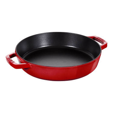 STAUB Pans 34 cm Cast Iron Double Handle Skillet, Cherry ...