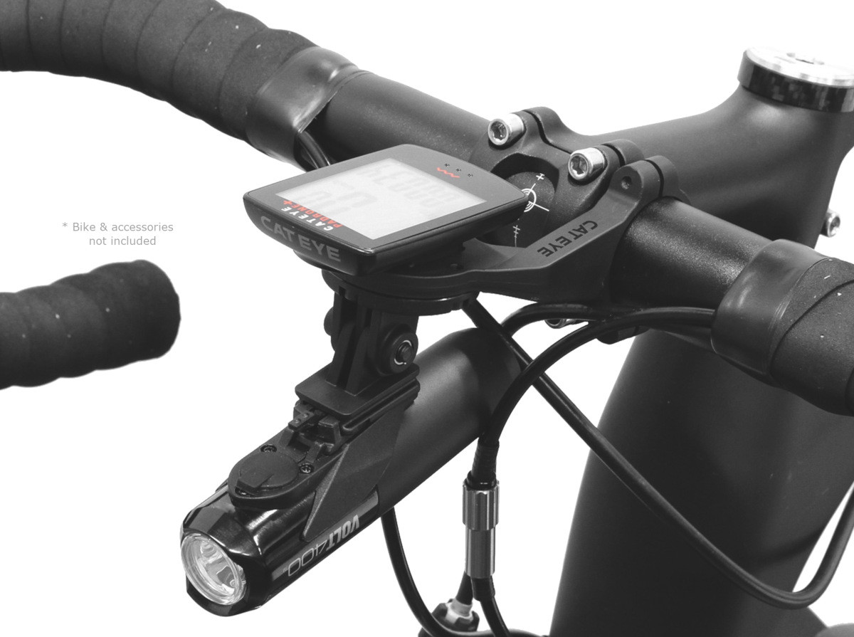 CatEye OF-200 Computer/Light/GoPro Out-Front Bracket 2 Black - Bikebug