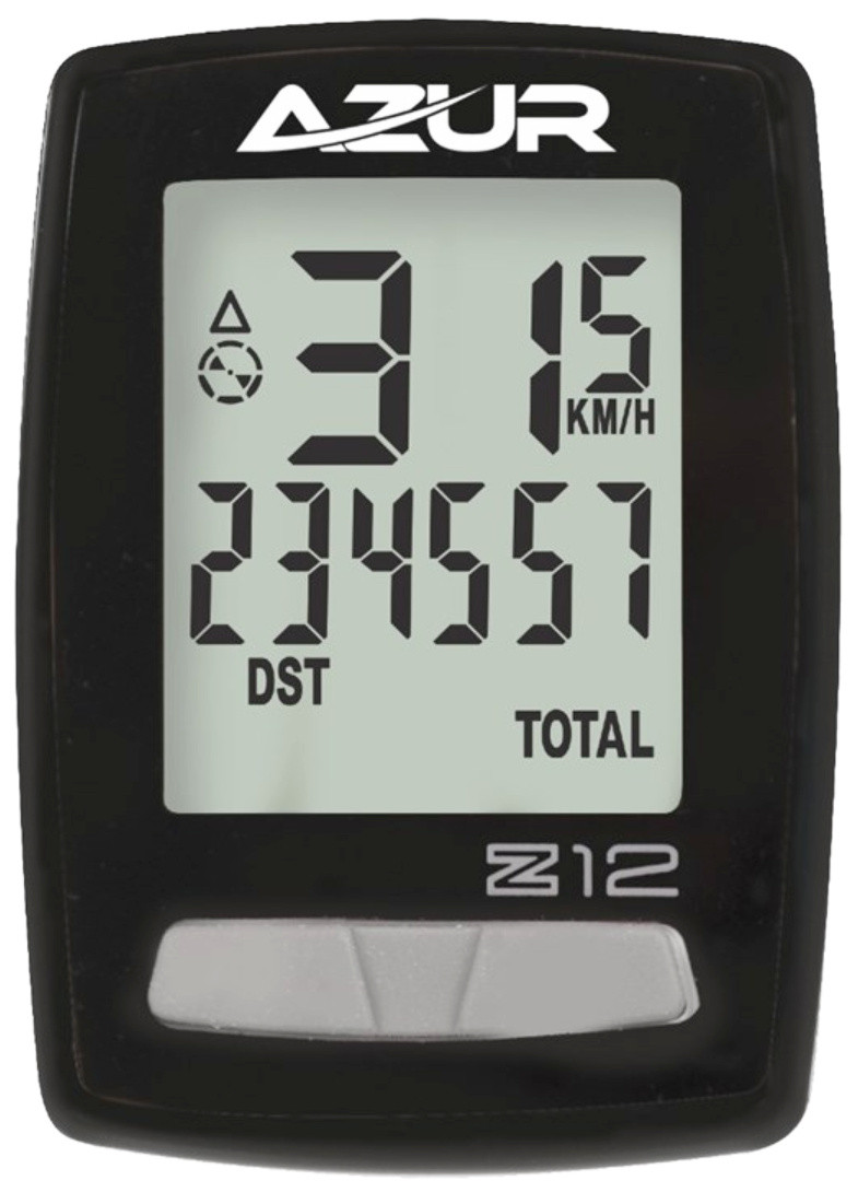 Azur Z12 Wired 12 Function Bike Computer Black - Bikebug