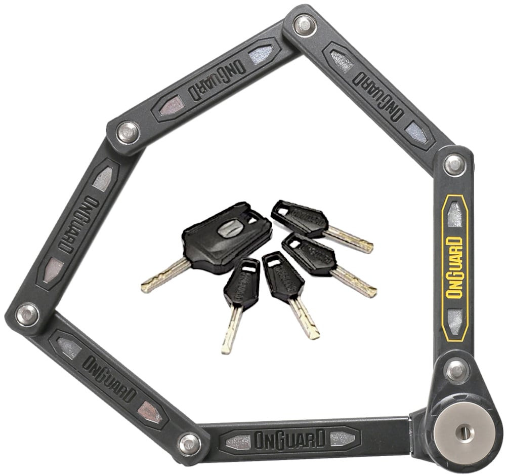 OnGuard K9 Heavy Duty Folding Link Plate Bicycle Lock 79cm Black - Bikebug