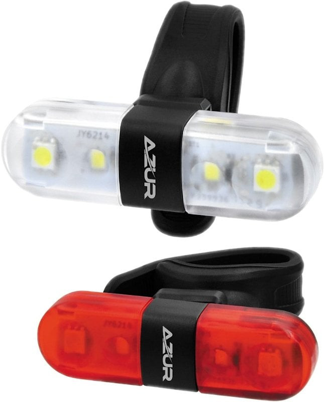 Azur Nano 60/30 lm USB Front/Rear Light Set Black - Bikebug