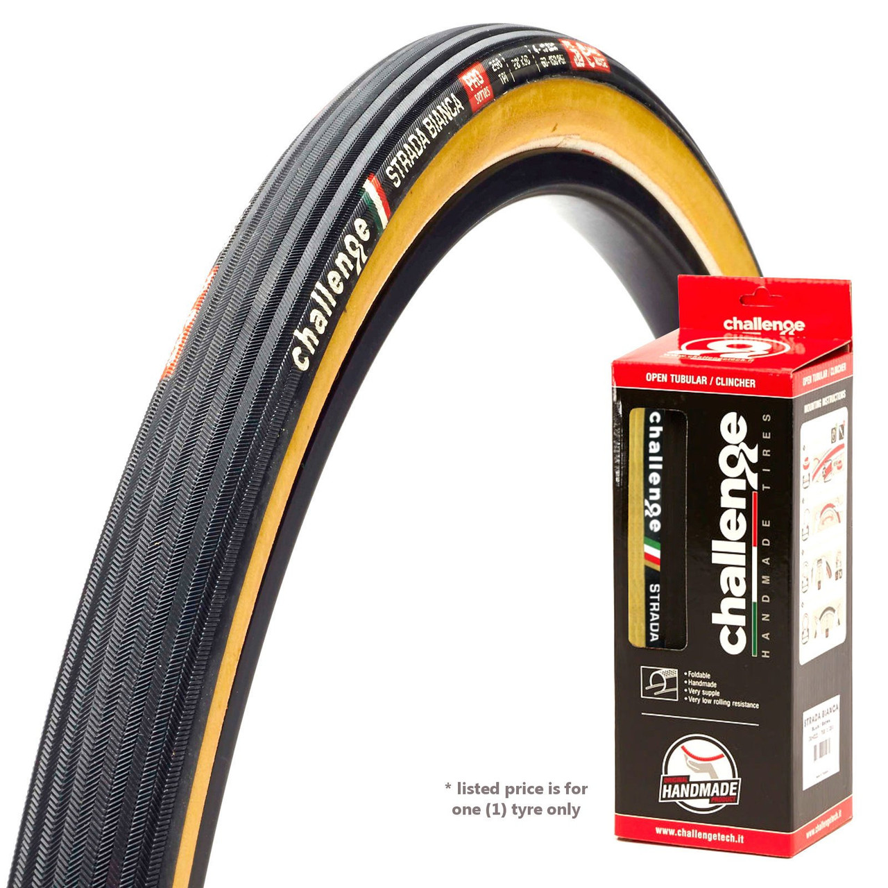Challenge Strada Bianca Pro 700x30c Open Tubular Road Tyre Black/Tan