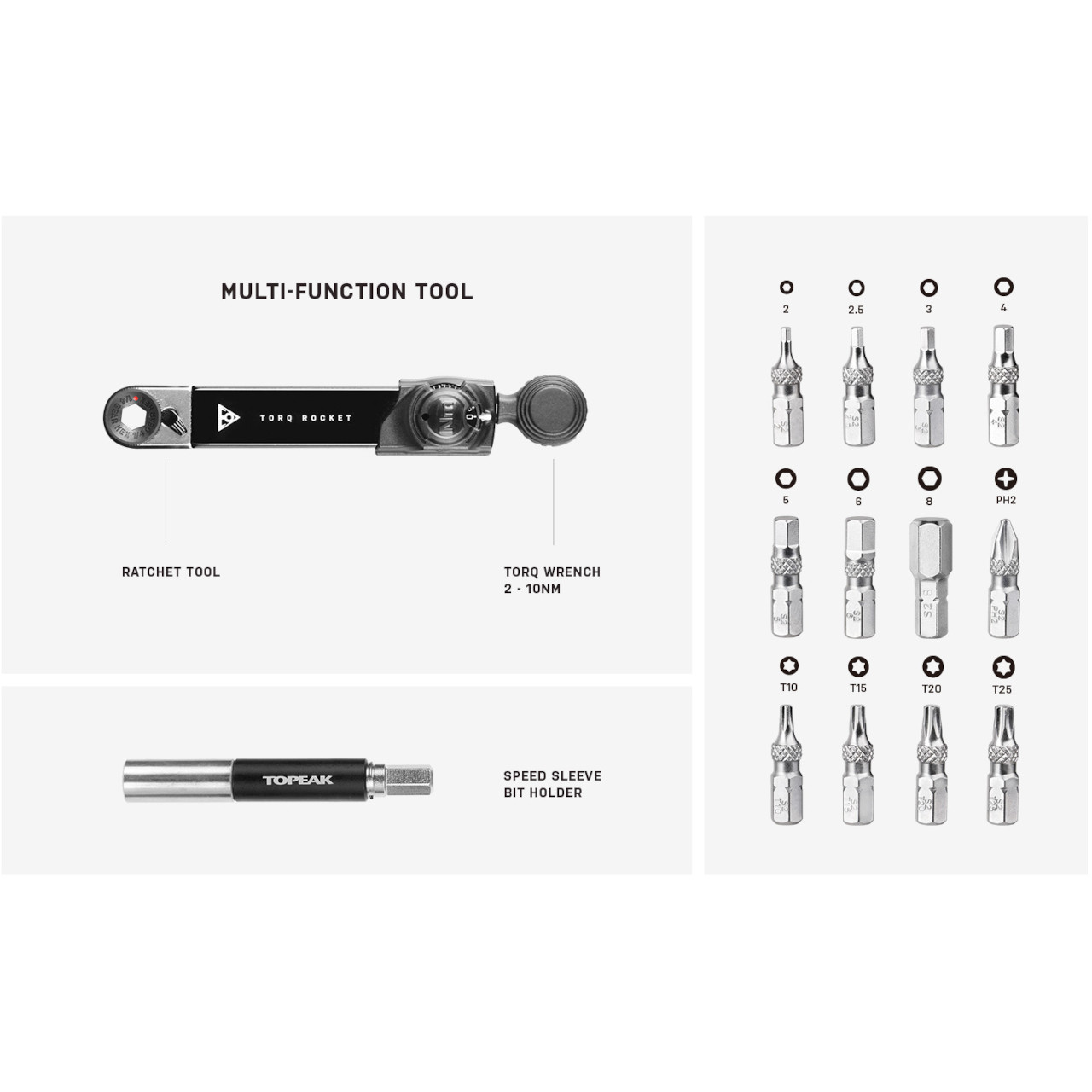 Topeak Torq Rocket Mini EX Beam Torque Wrench Set - Bikebug