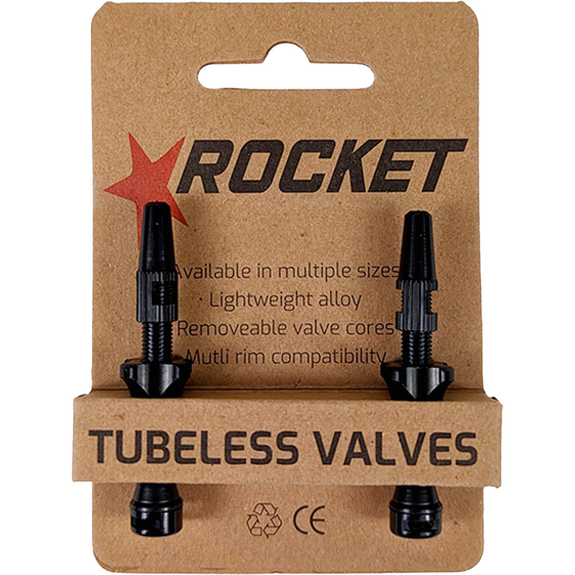 Rocket Presta Tubeless Valves Black 48mm - Bikebug