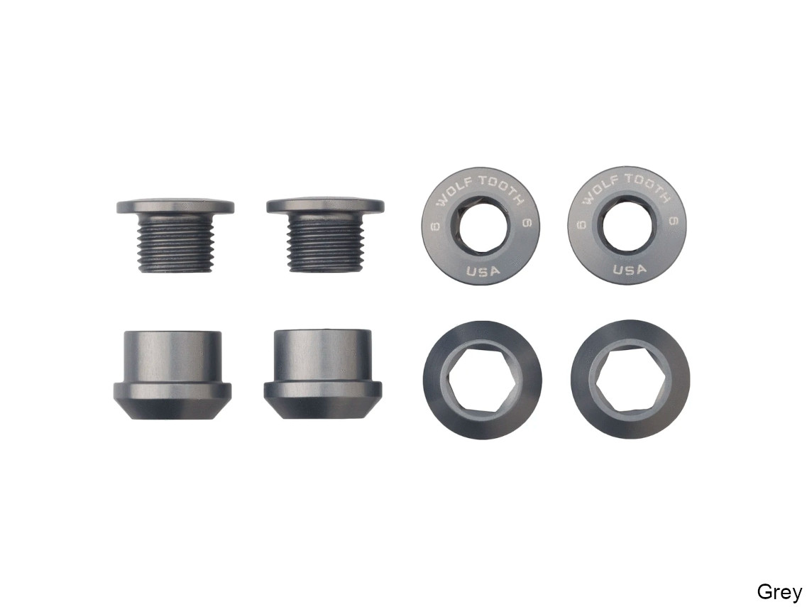 Wolf Tooth Set of 4 Chainring Bolts+Nuts for 1X - Bikebug