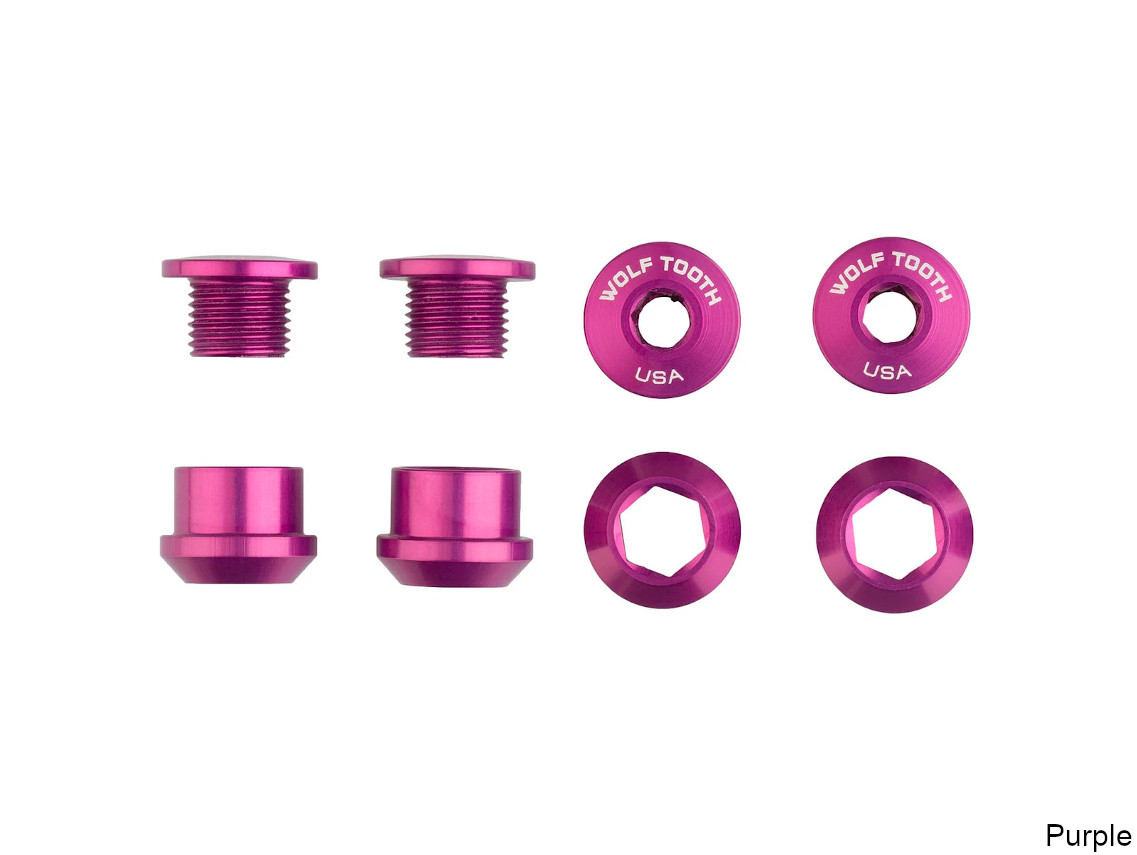 Wolf Tooth Set of 4 Chainring Bolts+Nuts for 1X - Bikebug