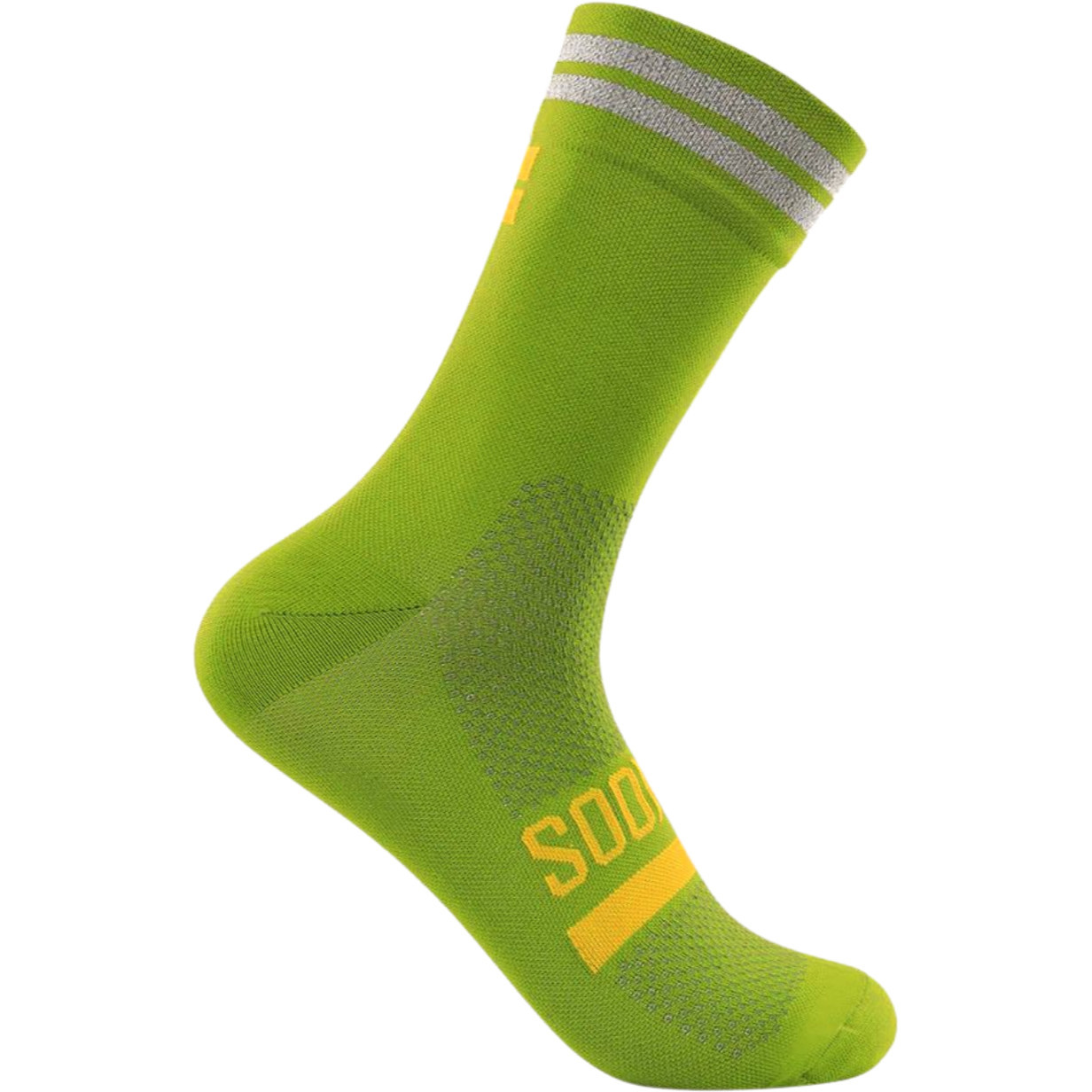 Soomom Reflective Chic Logo Cycling Socks Olive - Bikebug
