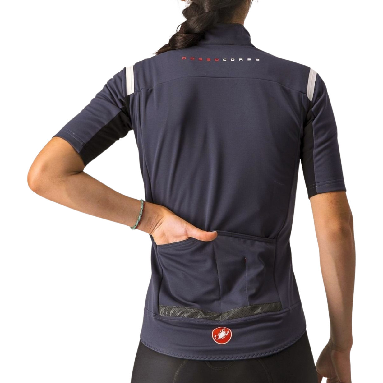 Castelli Gabba RoS Jersey Womens Dark Steel Blue/Soft Pink - Bikebug