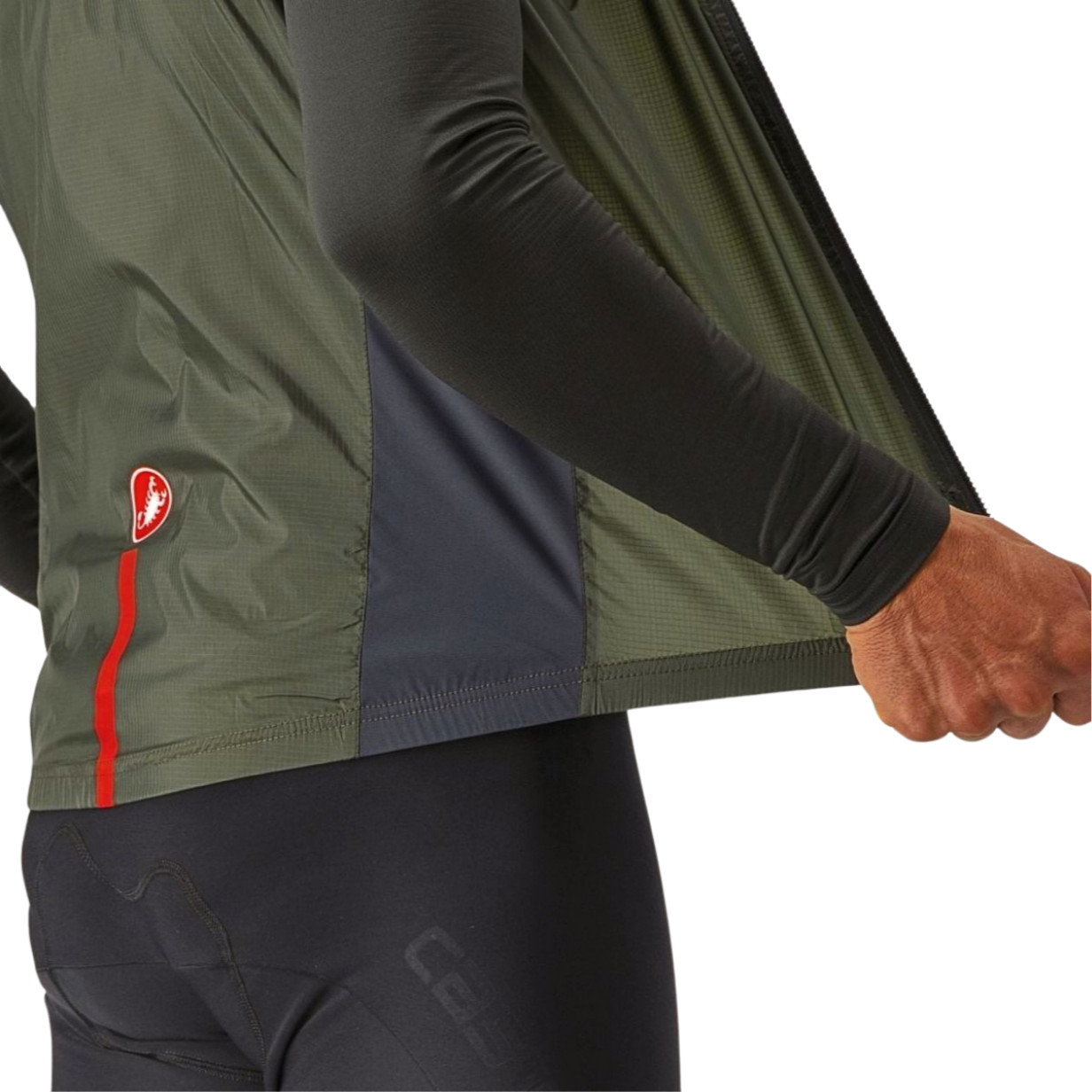Castelli Squadra Stretch Vest Military Green/Dark Gray - Bikebug