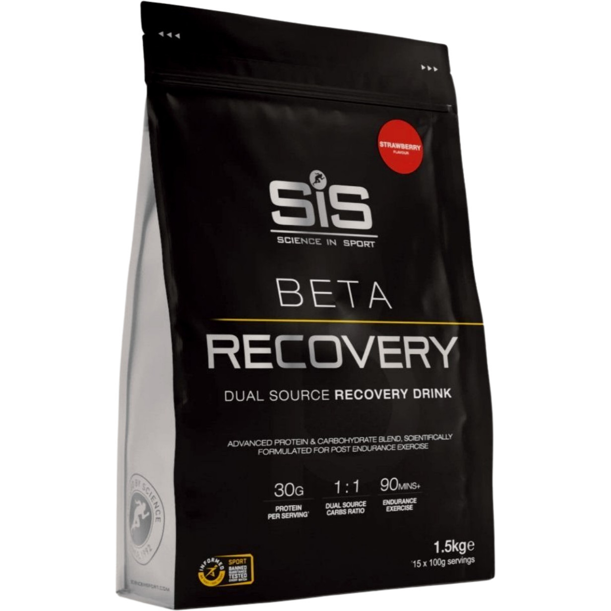 SIS Powder Beta Recovery 1.5kg Strawberry - Bikebug