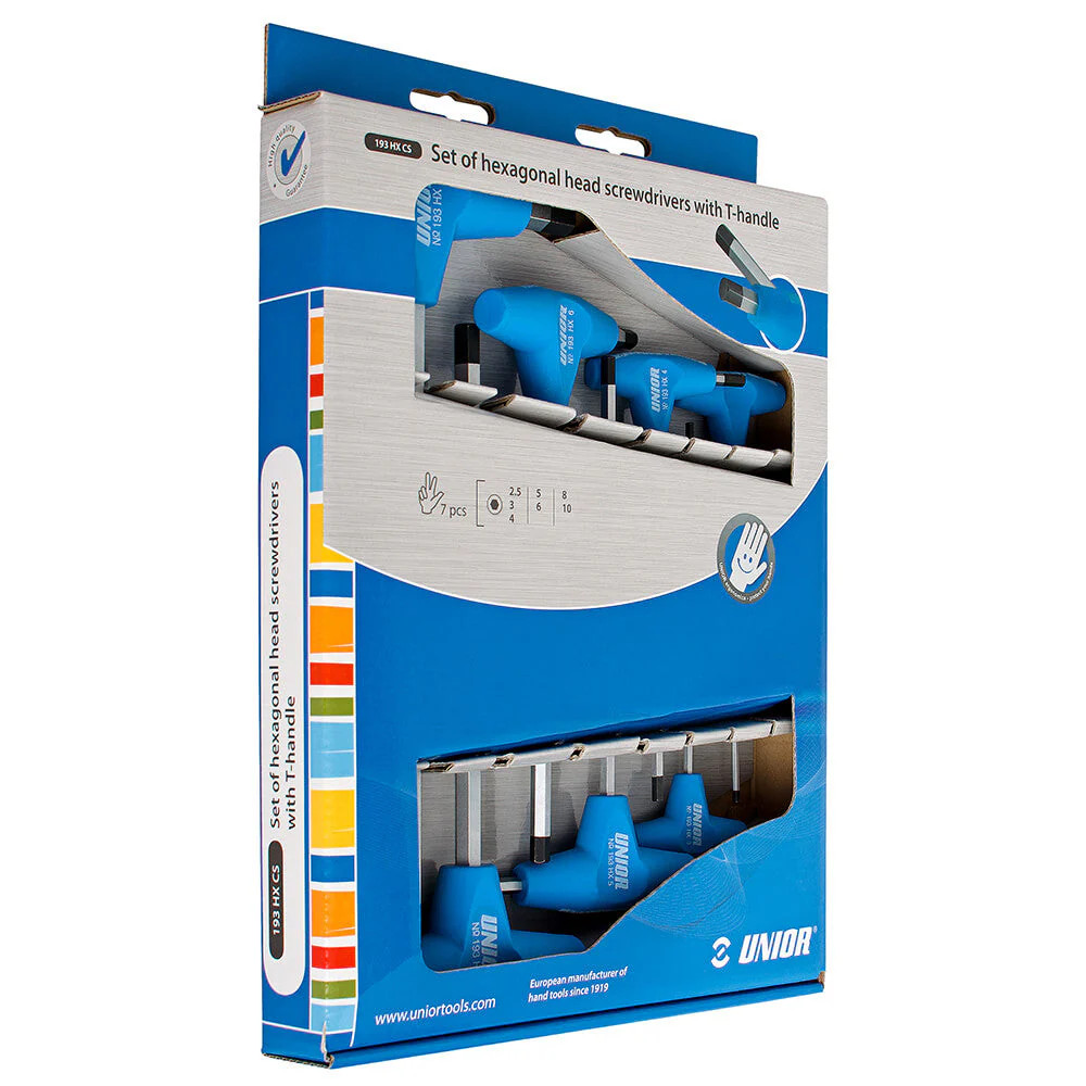 Unior Box Set of Hex Keys T Handle 7pcs - Bikebug