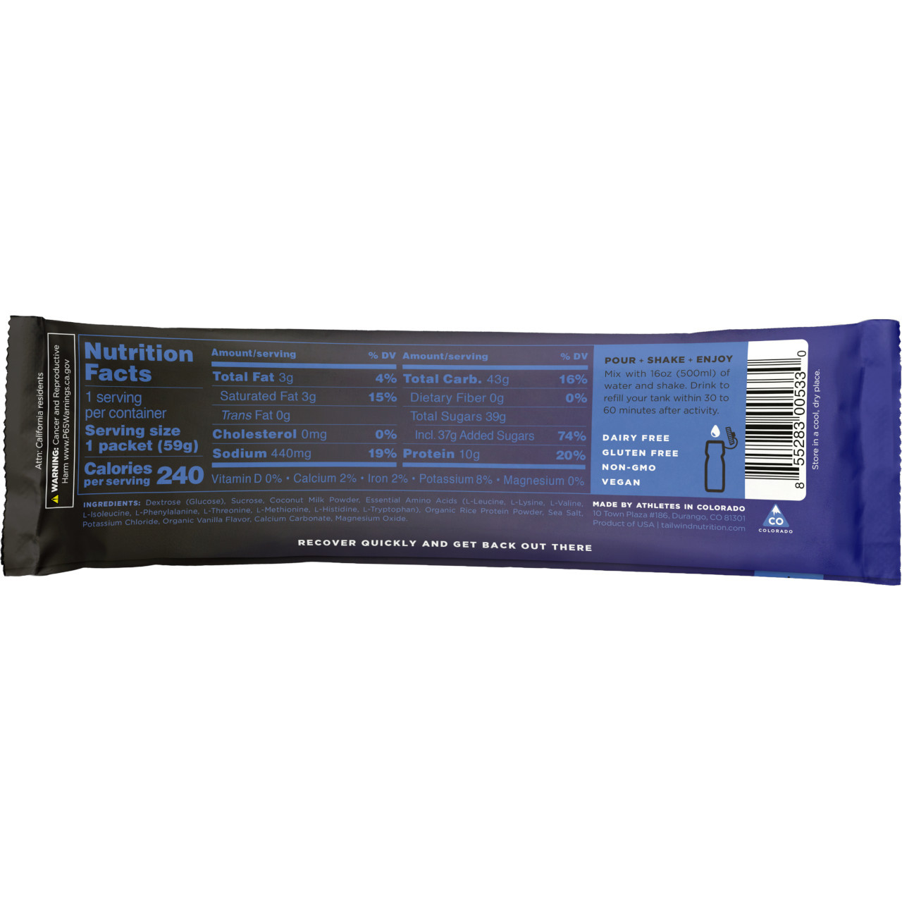 Tailwind Recovery Mix Stick Pack Vanilla - Bikebug