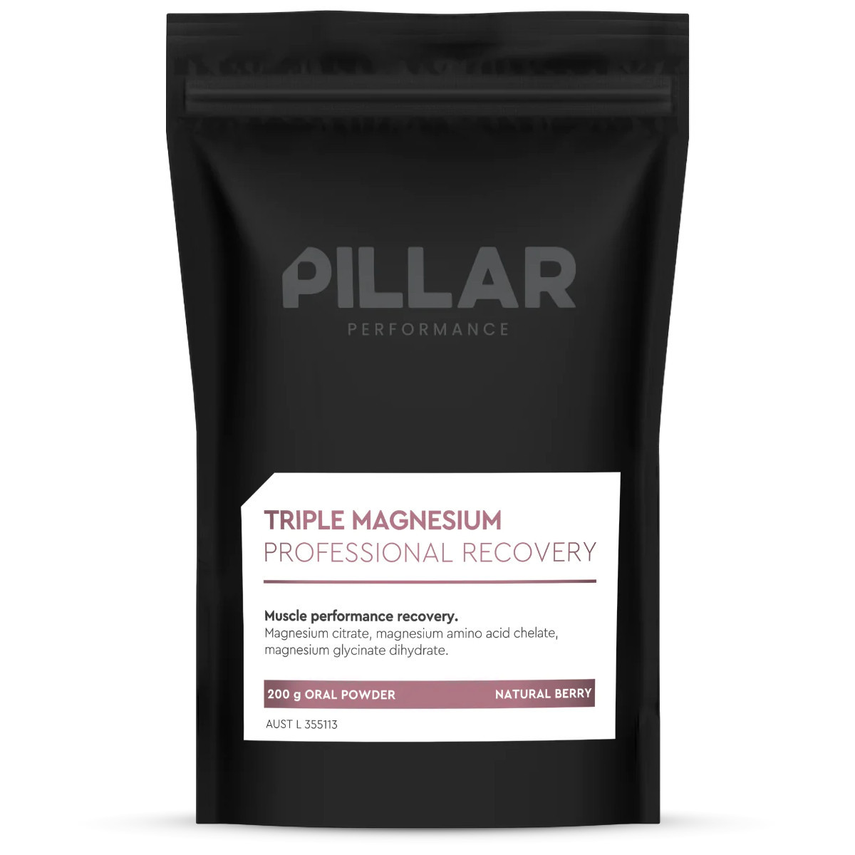 PILLAR Performance Triple Magnesium Recovery Powder Berry 200g - Bikebug