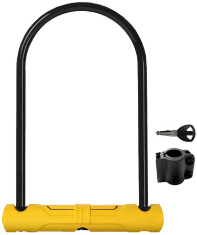 Abus Ultra 402 U-Bolt 230 x 11mm Scooter Lock + SH34 Bracket Yellow ...