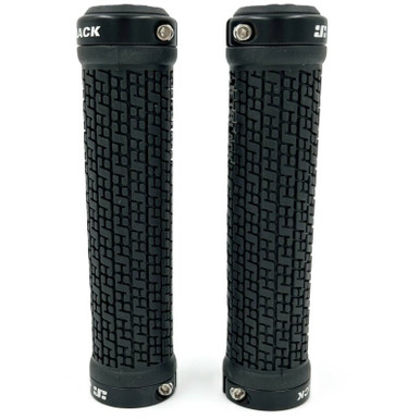 Jet Black Pin Lock On Grips Black W/Black Ring - Pushys