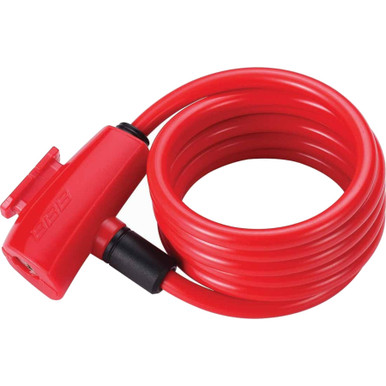 BBB BBL-61 QuickSafe Coil Cable Lock 8mm x 150cm Red - Bikebug