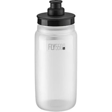 Elite Fly Tex Clear w/Black Cap Water Bottle 550 mL - Pushys