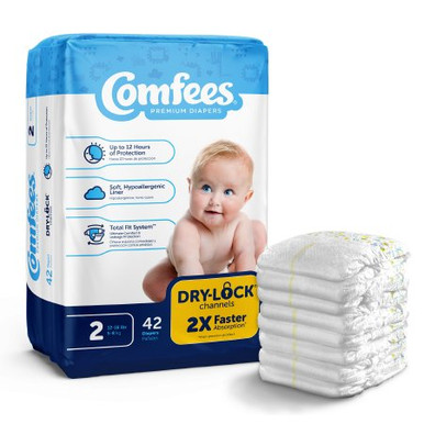 Comfees Premium Baby Diaper with Dry-lock, Unisex, Moderate Absorbency ...
