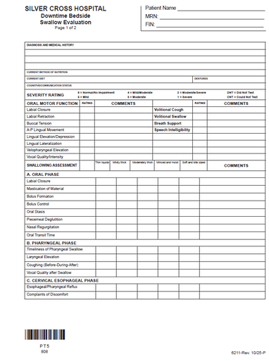808 - D.T. Bedside Swallow Evaluation - Package (100) - Silver Cross Store