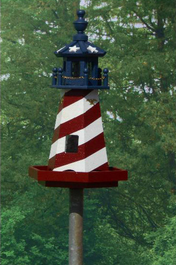 Stars & Stripes Lighthouse Bird Feeder | Kauffman Lawn Furniture