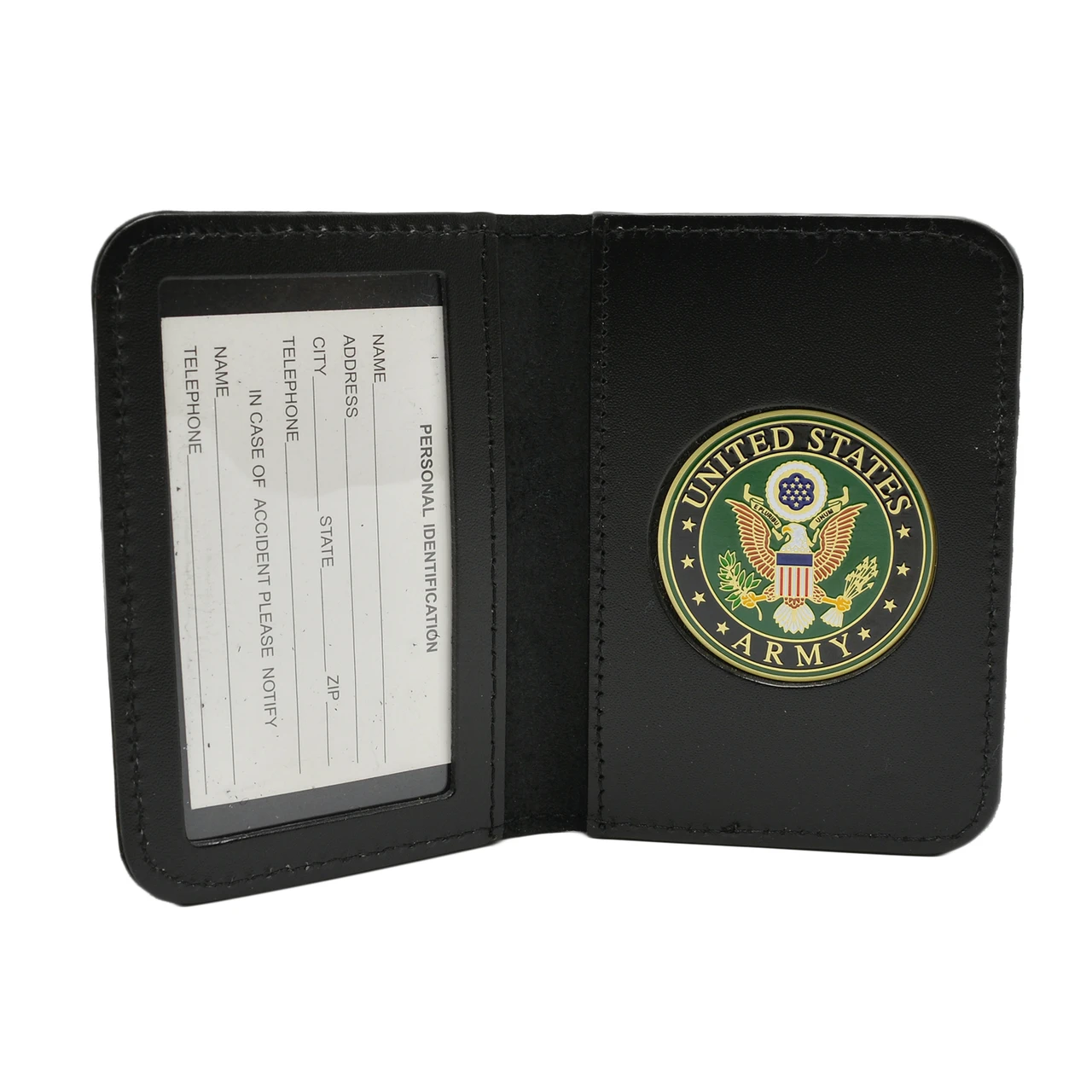 U S Army Leather Military ID Card Holder | Army Medallion ID Case