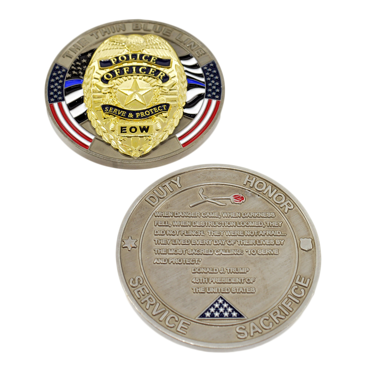 Trump Fallen Officer Memorial Challenge Coin| Memorial Police Coin