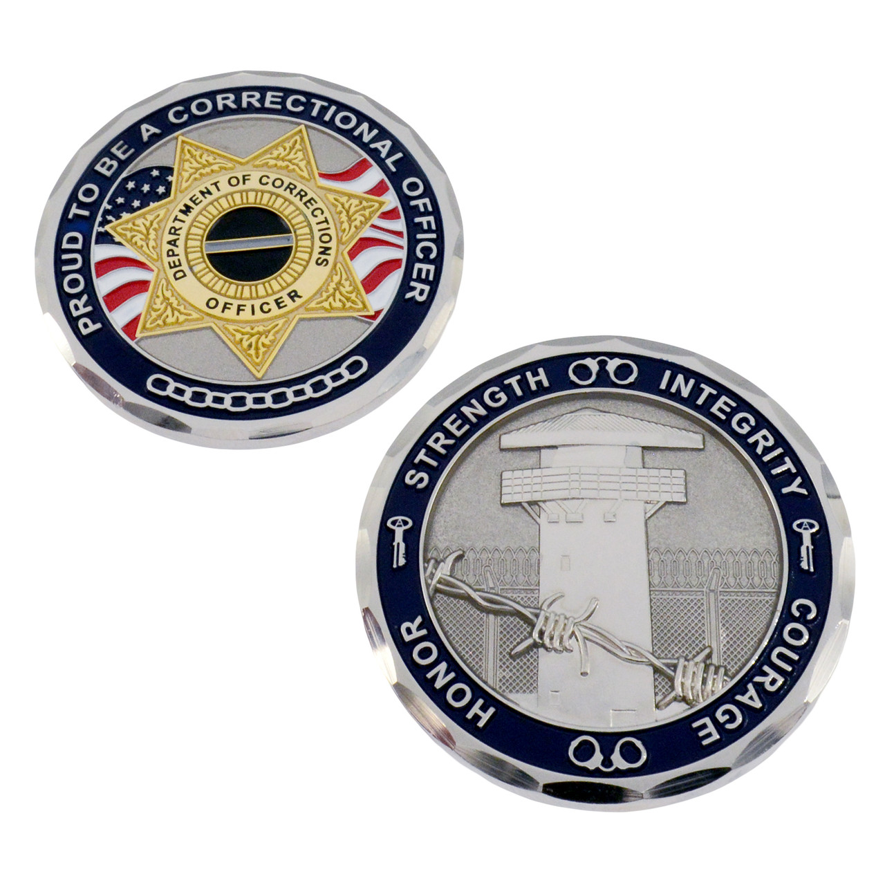 Corrections Officer Badge Challenge Coin | CO Coin | Prisons Coin ...