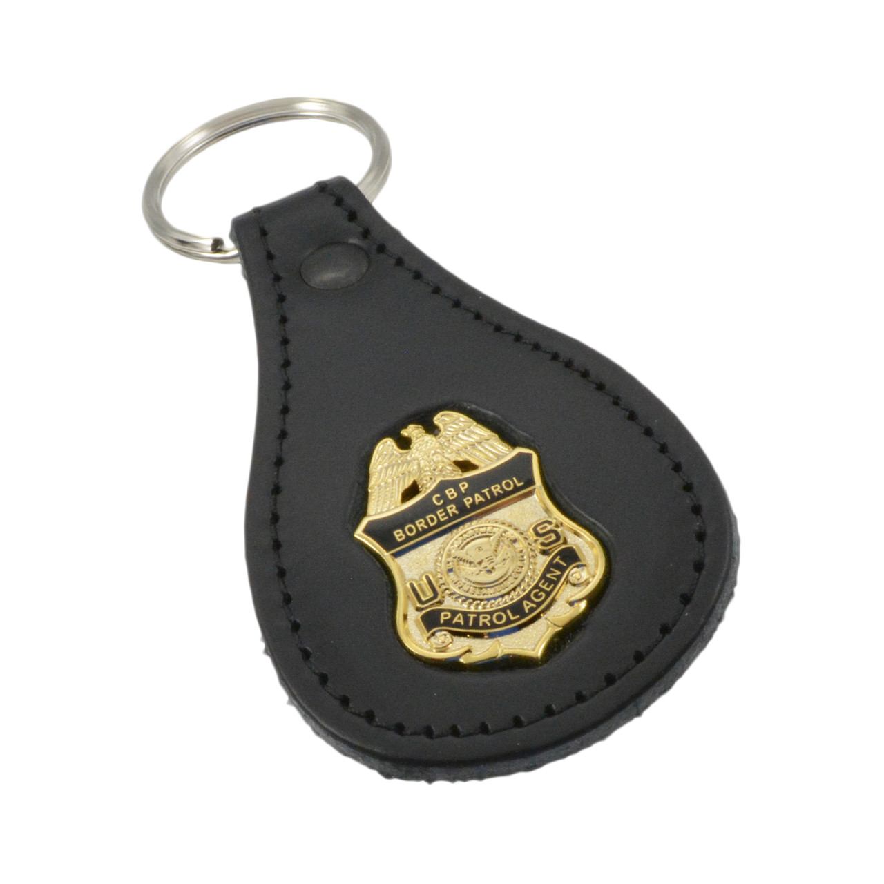Border Patrol Agent Mini Badge Leather Key Ring Usbp Leather Key Chain