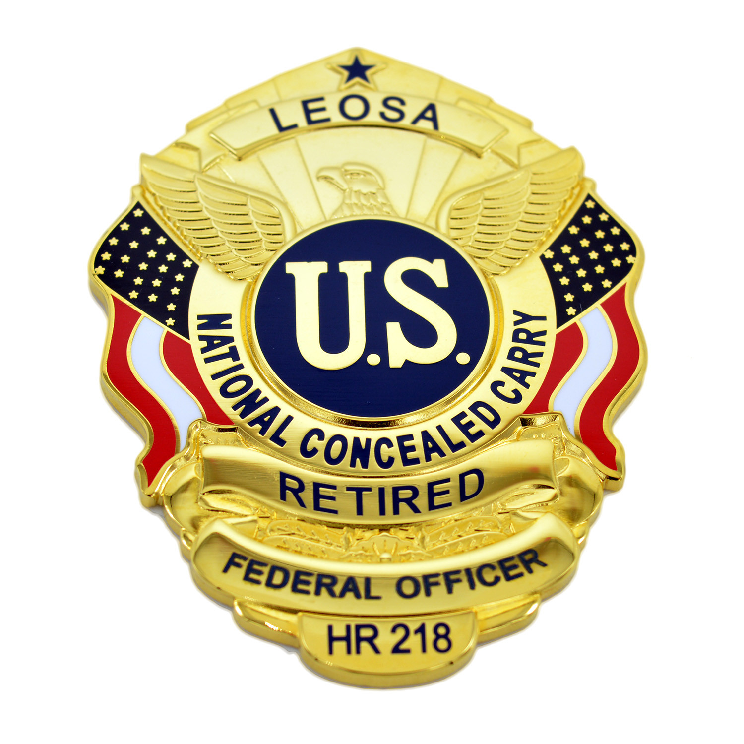 LEOSA Concealed Carry Badge Wallet | HR218 Badge and Wallet | Double ID ...